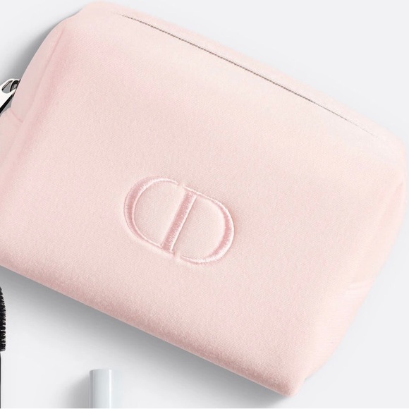 Dior | Bags | Dior Beauty Light Pink Makeup Bag Pouch Dior Logo Travel ...